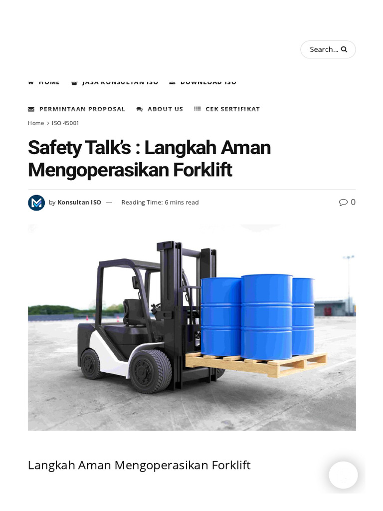 Safety Talk's - Langkah Aman Mengoperasikan Forklift | PDF