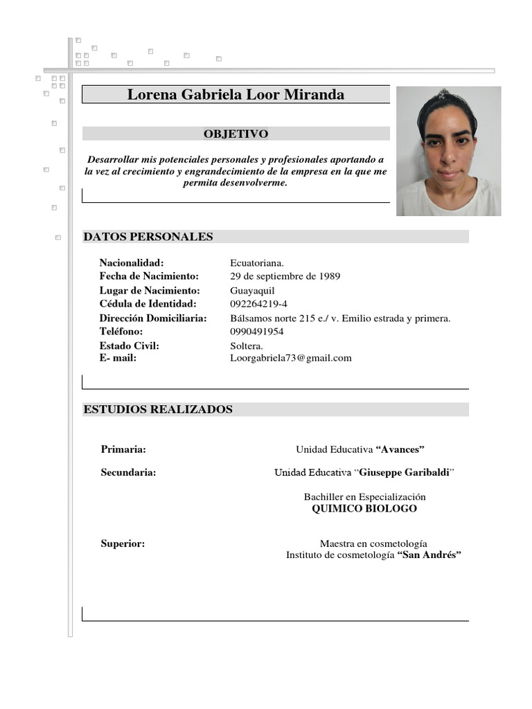 Lorena Loor (CV) 2023 | PDF