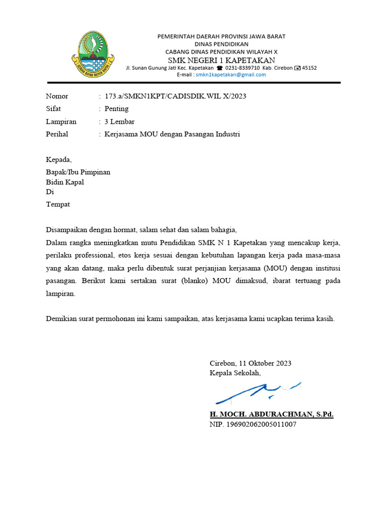 MOU KKNB Ambari KAPAL | PDF