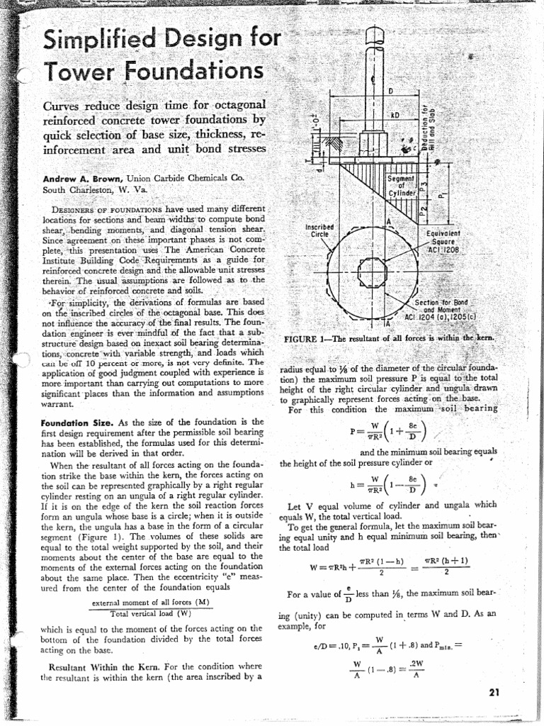 Own - Simplified Design For Tower Foundations (Circular Pad) | PDF