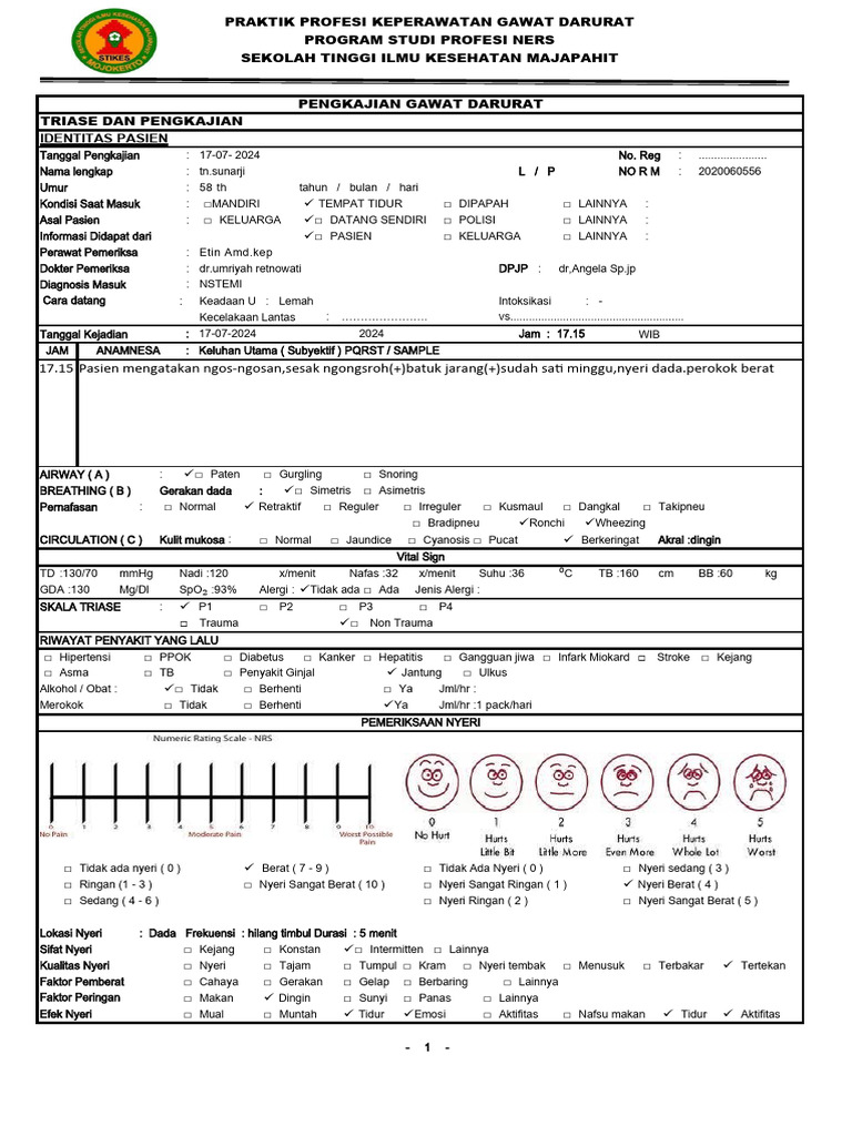 Form Pengkajian IGD Ratna | PDF