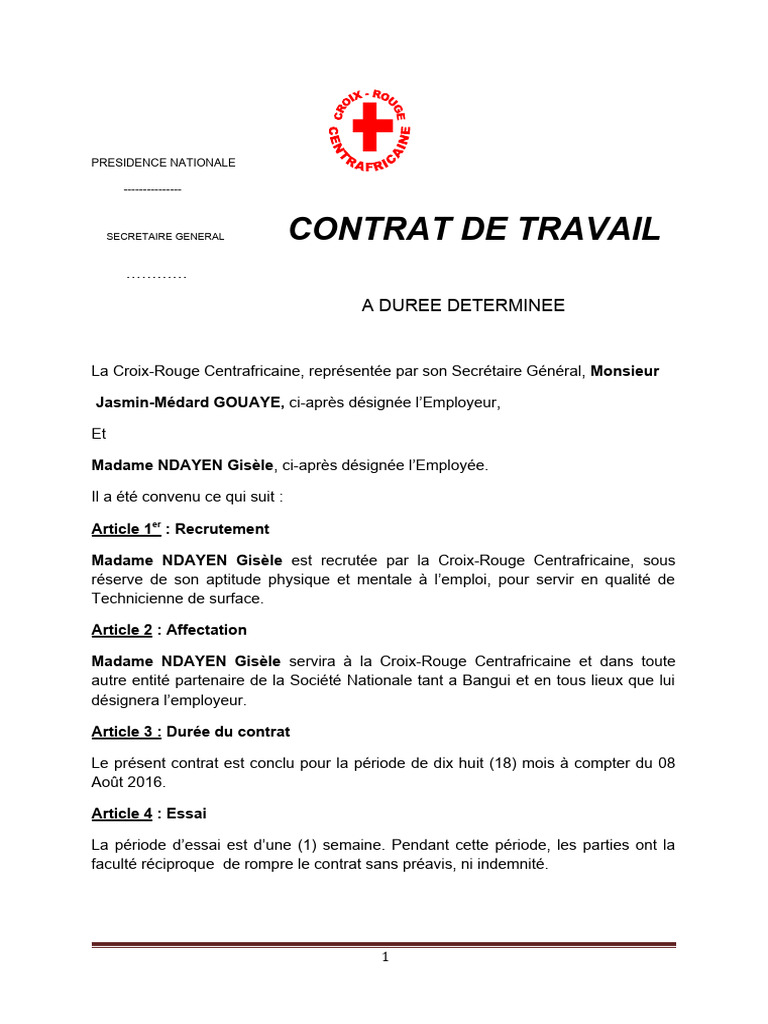 Contrat de Travail | PDF | Droit