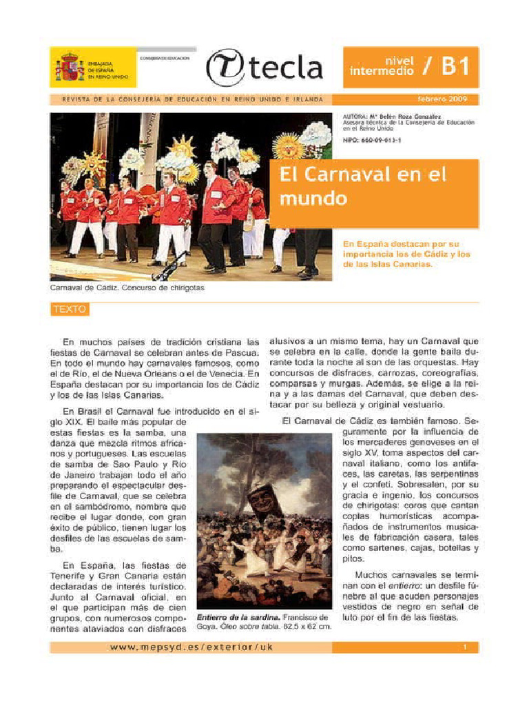 El Carnaval en El Mundo. B1 | PDF