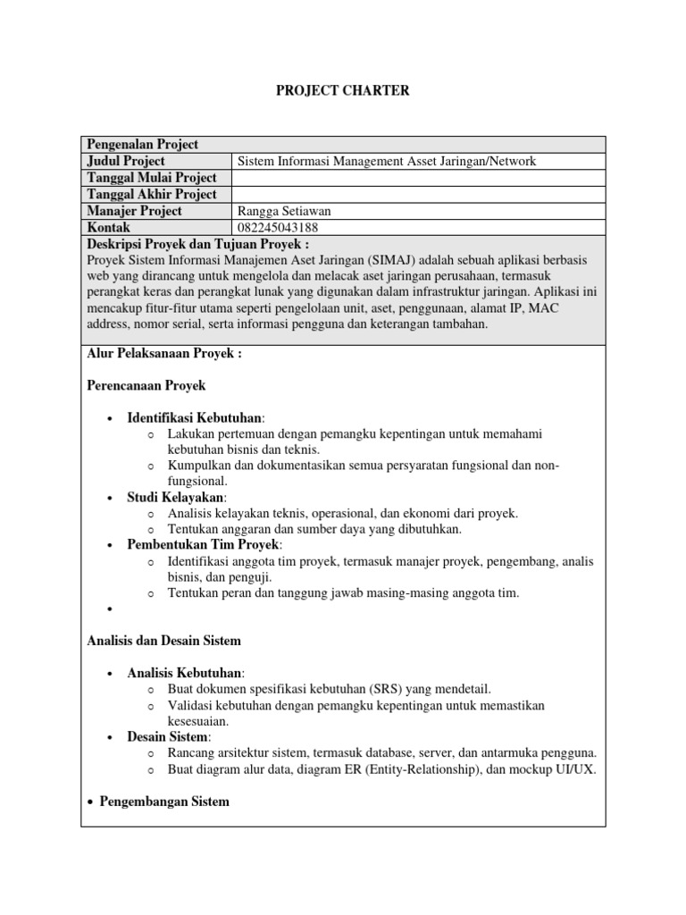 Project Charter Fixxx | PDF