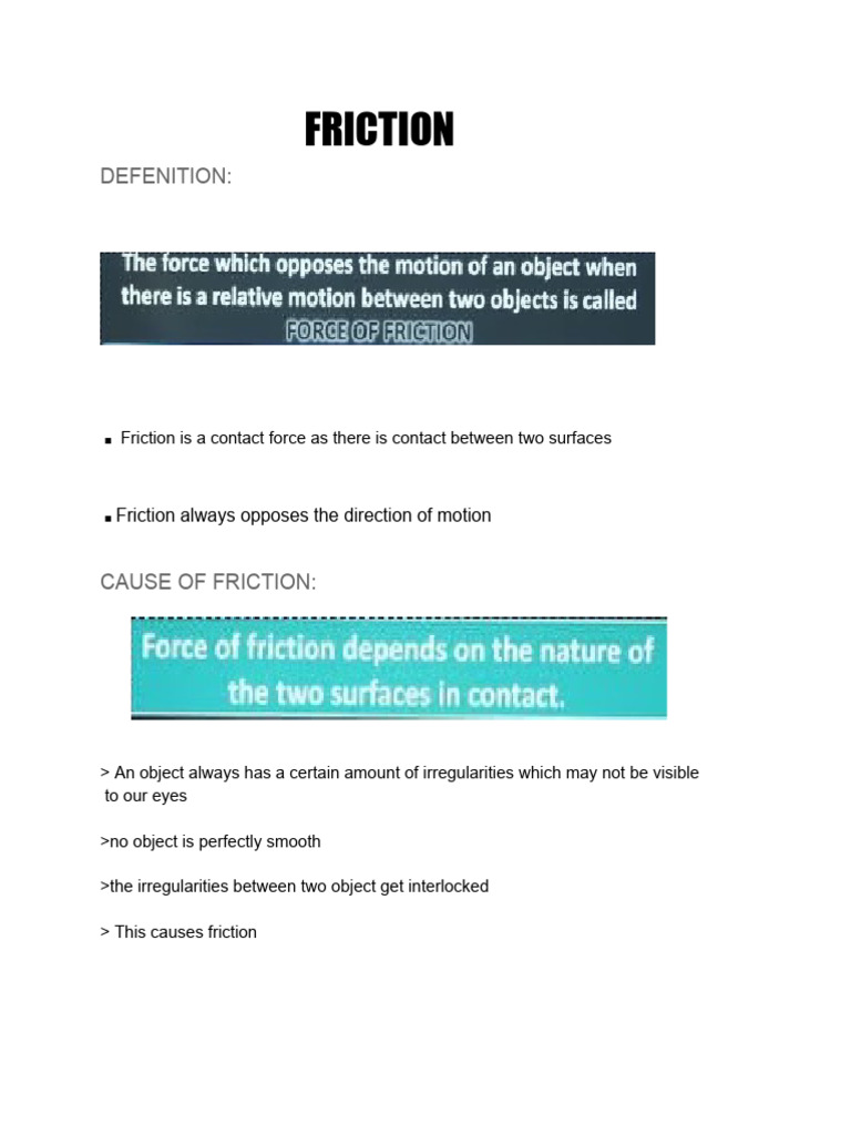 FRICTION | PDF | Science & Mathematics