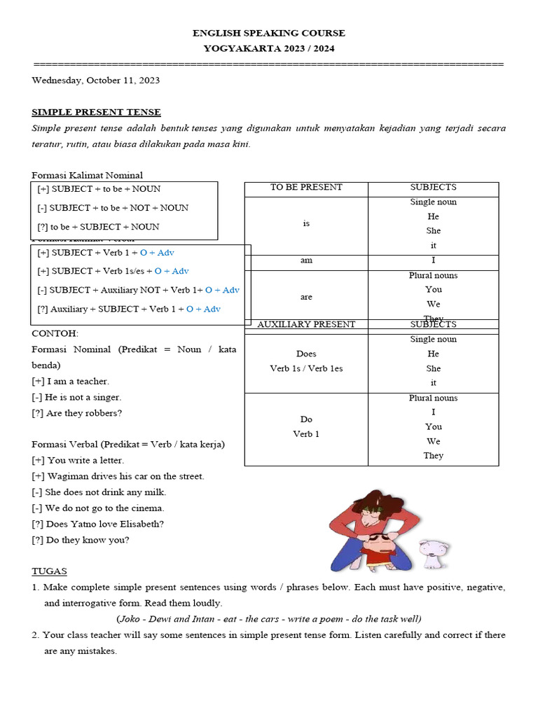 Simple Present Tense Guide 2023 | PDF | Verb | Subject (Grammar)