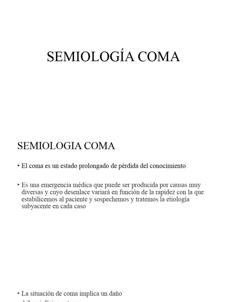 Semiologia Coma | PDF | Salud y bienestar