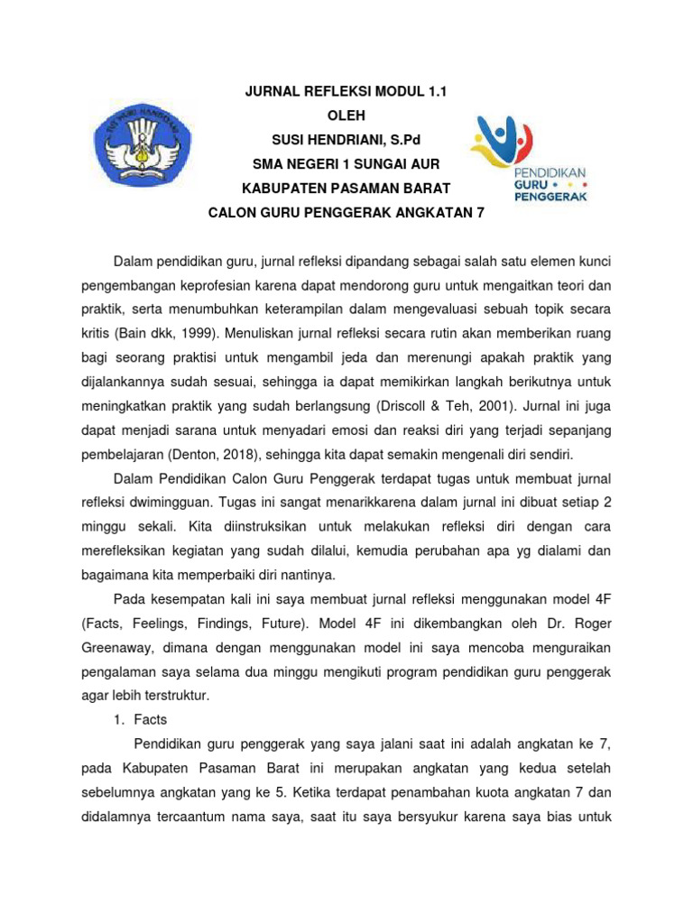 Jurnal Refleksi Modul 1 | PDF
