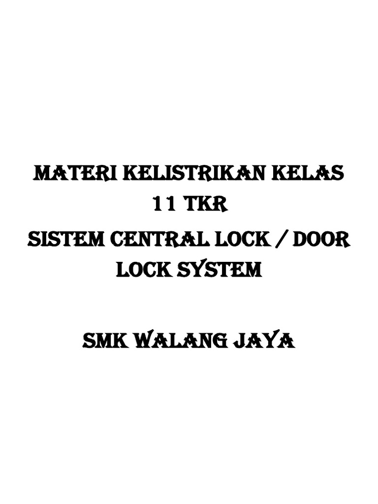 Door Lock | PDF