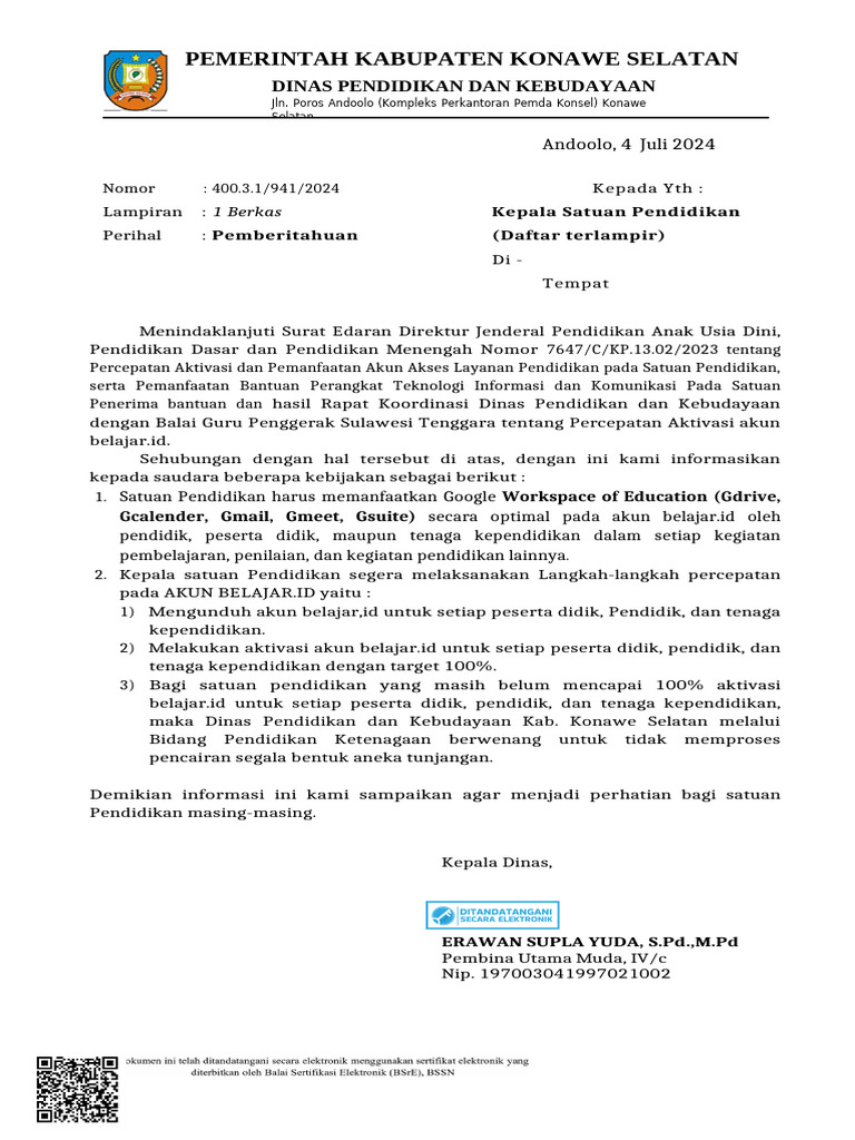 Surat Pemberitahuan | PDF