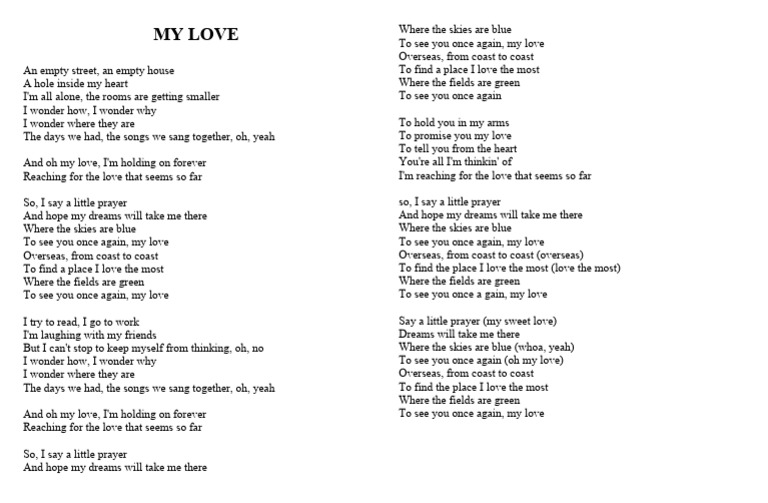 My Love | PDF | Poetry