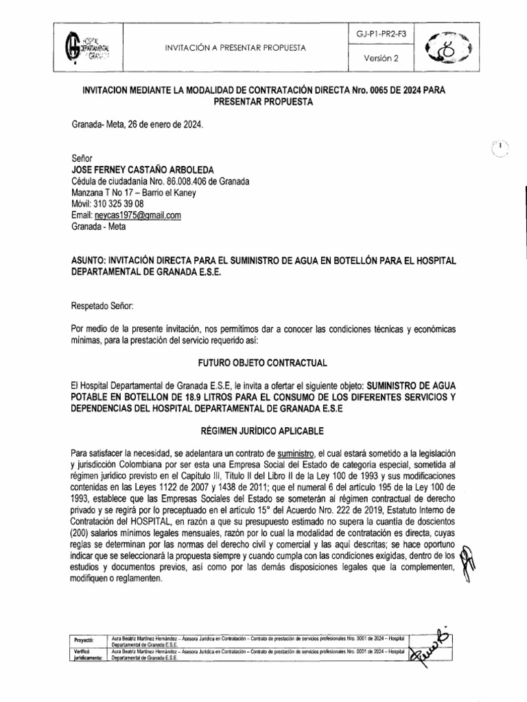 Invitacion Cd No 0065 De 2024 1 Pdf