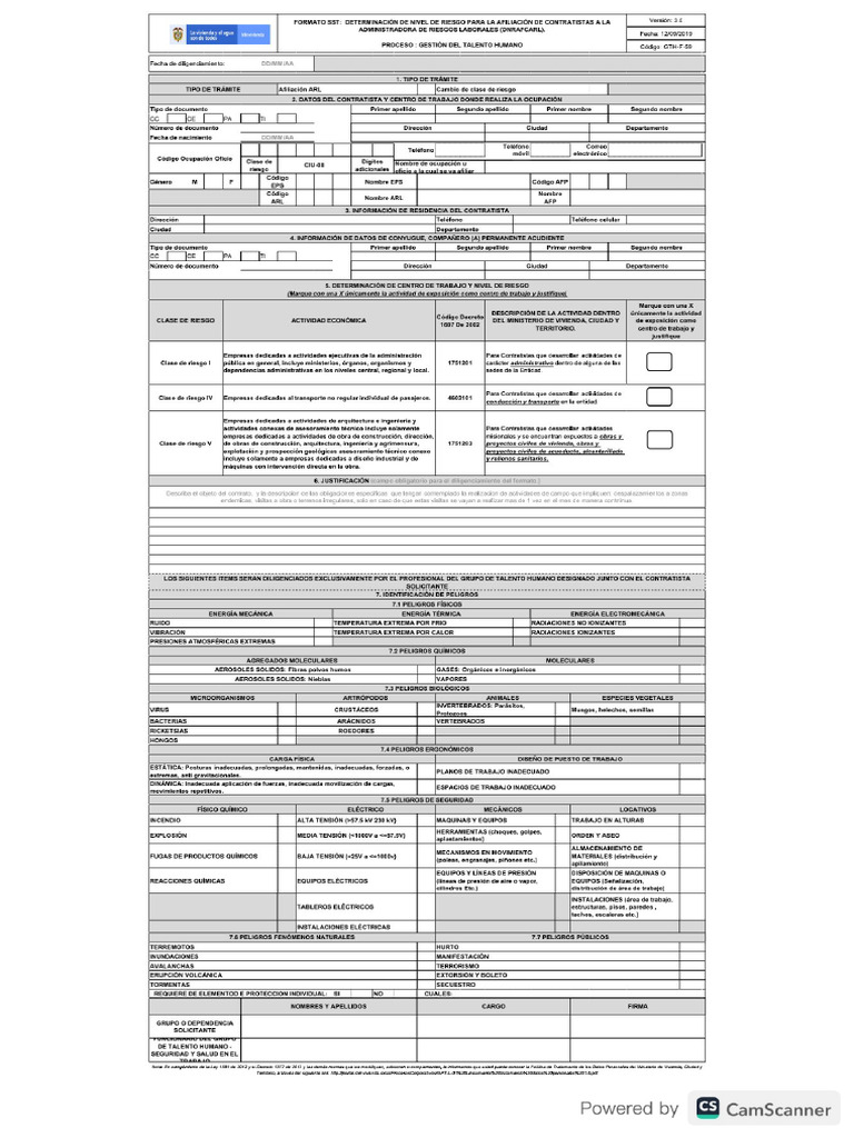 GTH-F-59 Formato Afiliación Arl Contratistas 3.0 25-07-2024 19.36 | PDF