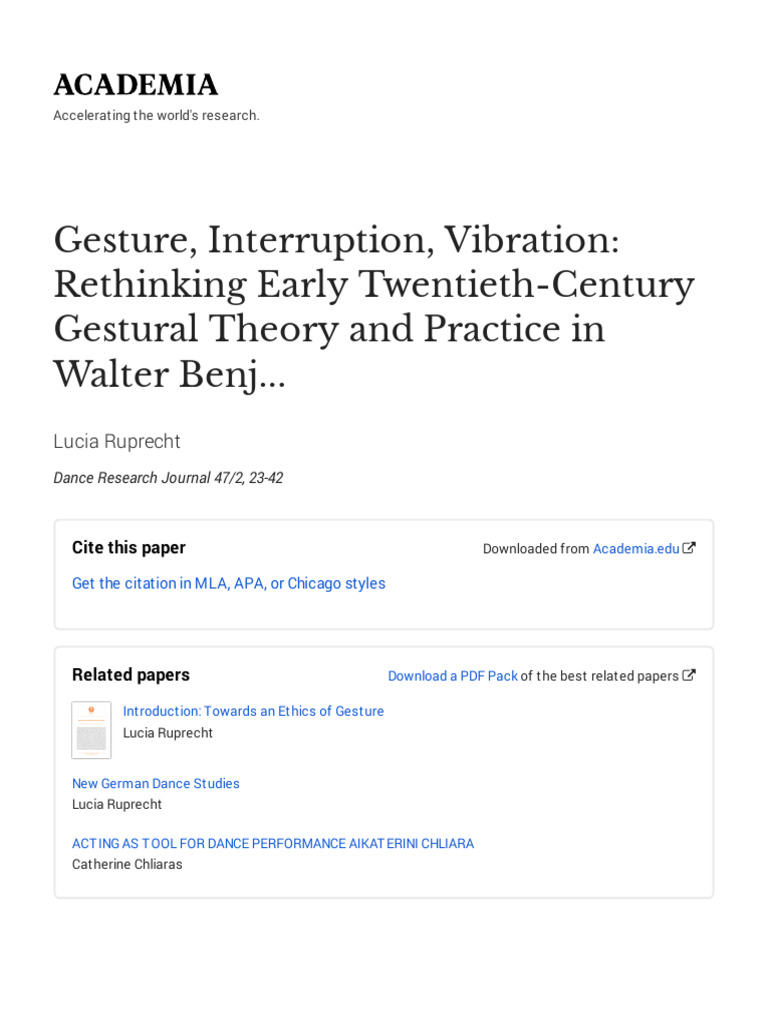 Walter Benjamin Laban Mary Wigman | PDF | Dances | Gesture