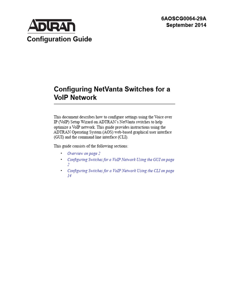 Configuring NetVanta Switches For A VoIP Network | PDF | Voice Over Ip ... Configuring NetVanta Switches For A VoIP Network | PDF | Voice Over Ip ...