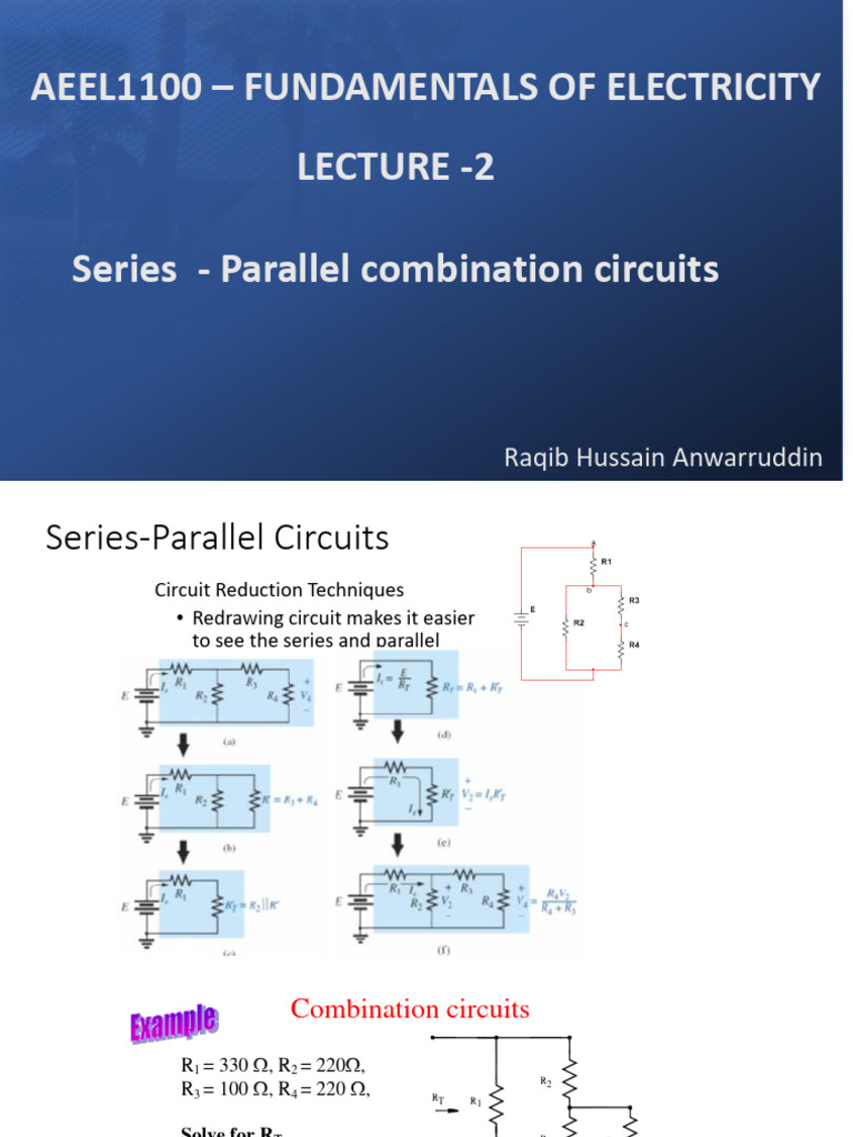 Series Parallel combination circuits | PDF | Series And Parallel ...