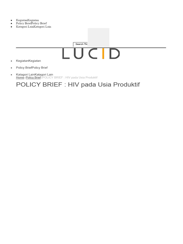 policy brief contoh | PDF