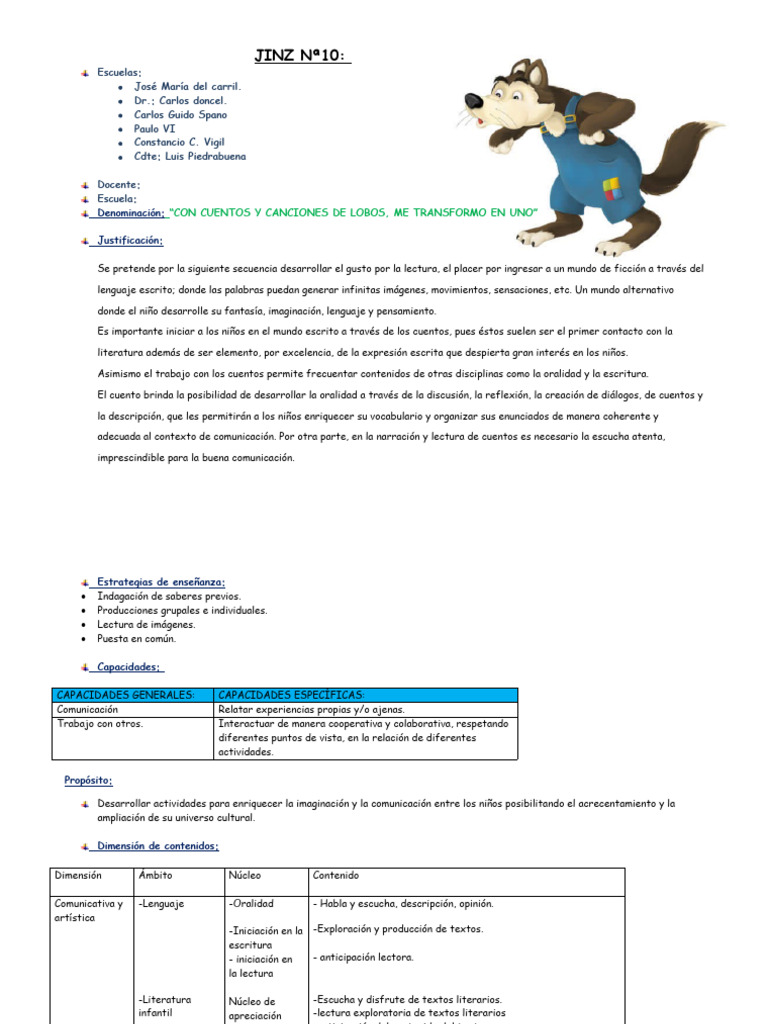 Secuencia Cuento Con Lobos | PDF | Comunicación