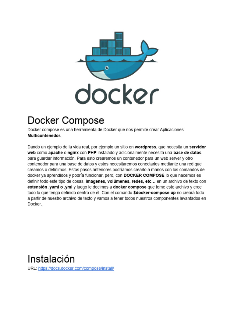 Docker Compose | PDF | Archivo de computadora | Software utilitario