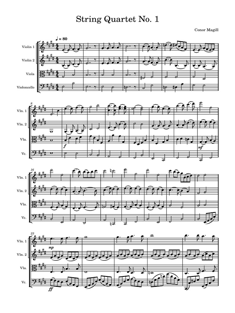 String Quartet No. 1 UF2 | PDF | European Musical Instruments ...