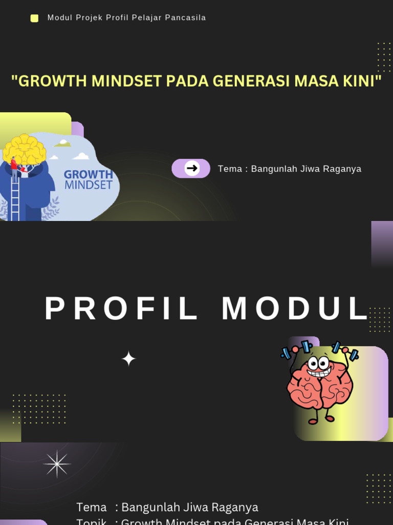Modul Projek - Growth Mindset Pada Generasi Masa Kini - Fase F | PDF | Pengembangan Diri | Sains ...