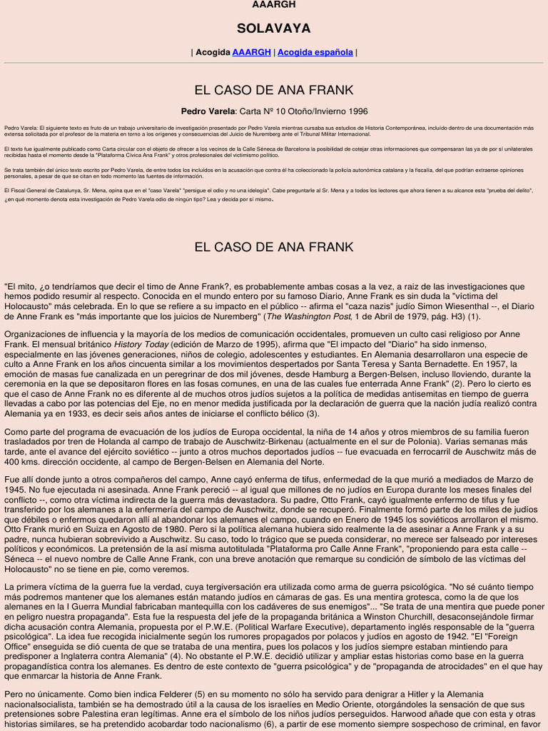 El Caso de Ana Frank - Varela Pedro - Z Library | PDF | Anne Frank ...