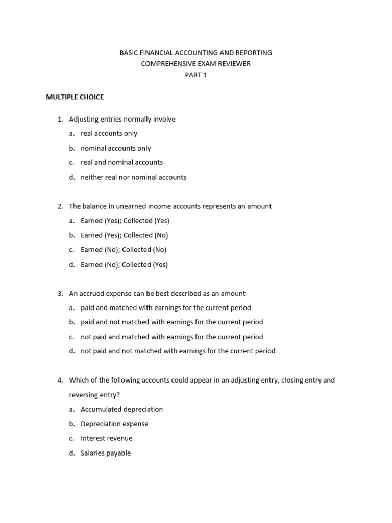 Bfar Comprehensive Exam Reviewer 1 | PDF | Debits And Credits | Expense