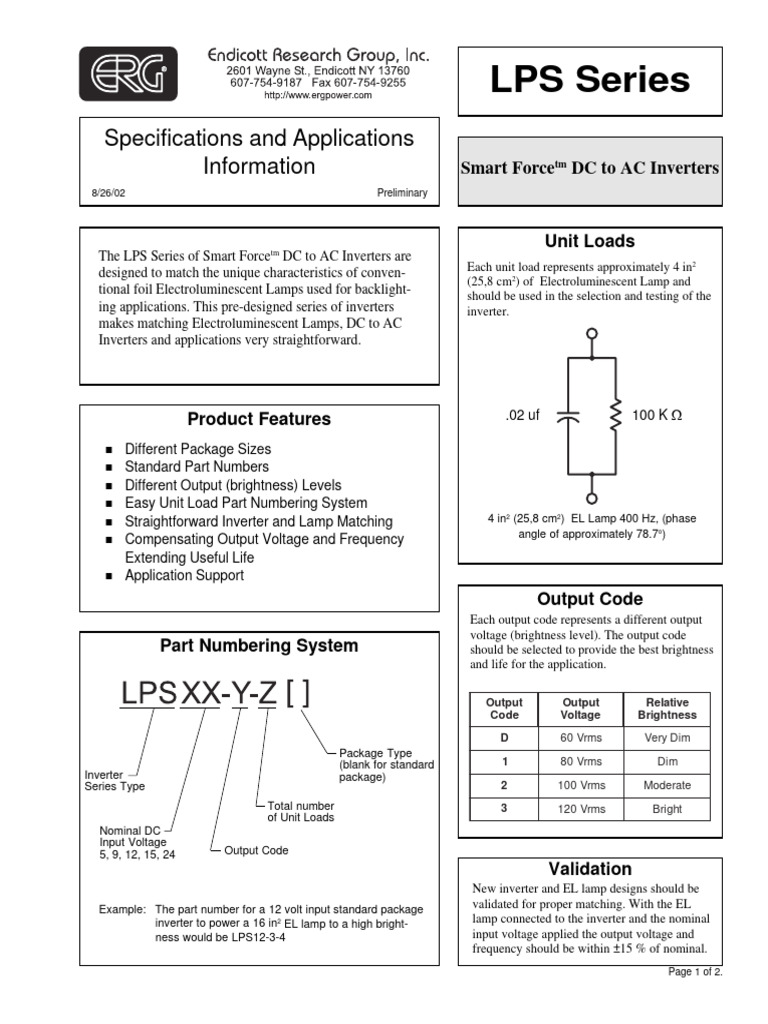 Leitch DAC-5012 EL Inverter LPS05-1-5 | PDF | Power Inverter | Alternating Current