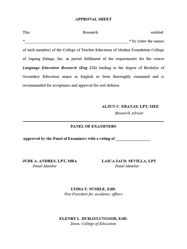 Approval Sheet for Language Research | PDF | Business | Wellness