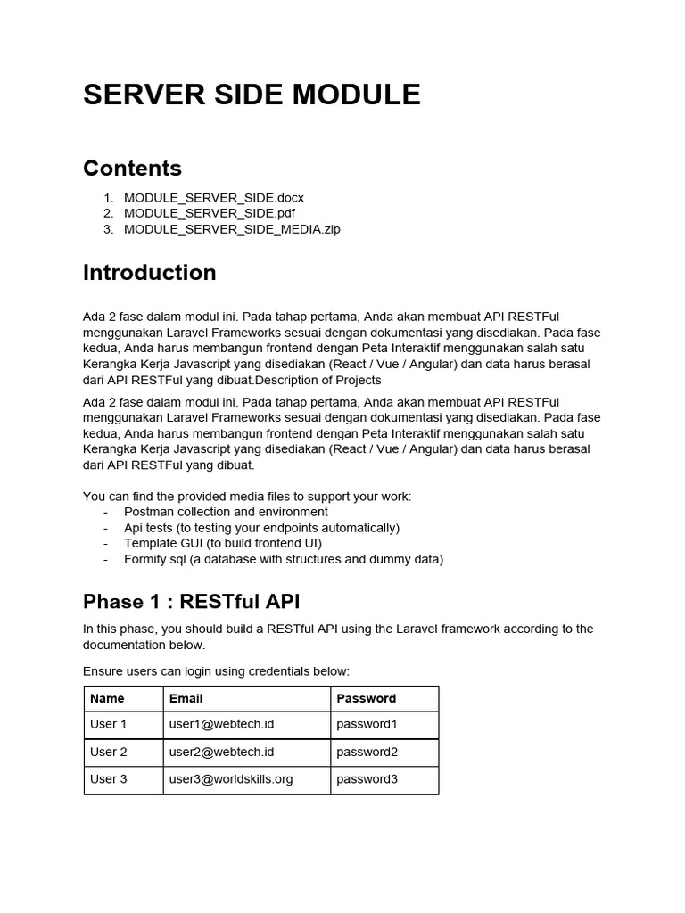 Module Server Side | PDF | Login | Password