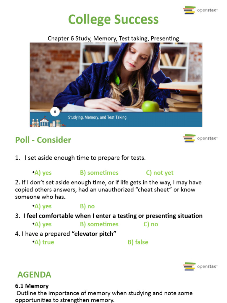 OpenStax - College Success - Slides - ch06 Revised KC W2020 | PDF | Memory | Creative Commons ...
