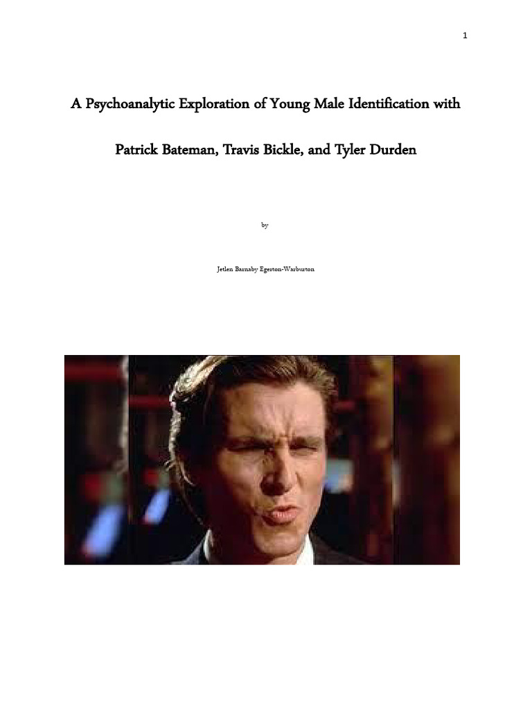 Dissertation on Patrick Bateman, Travis Bickle and Tyler Durden | PDF | Shadow (Psychology ...