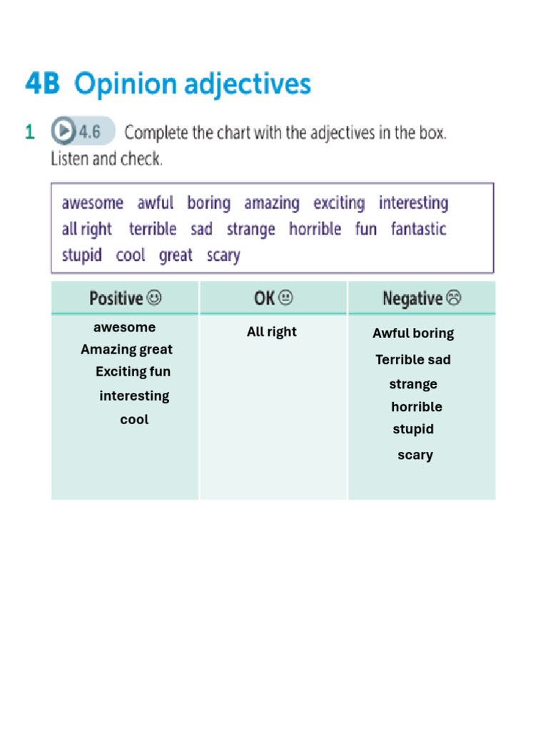 Opinion Adjetives | PDF