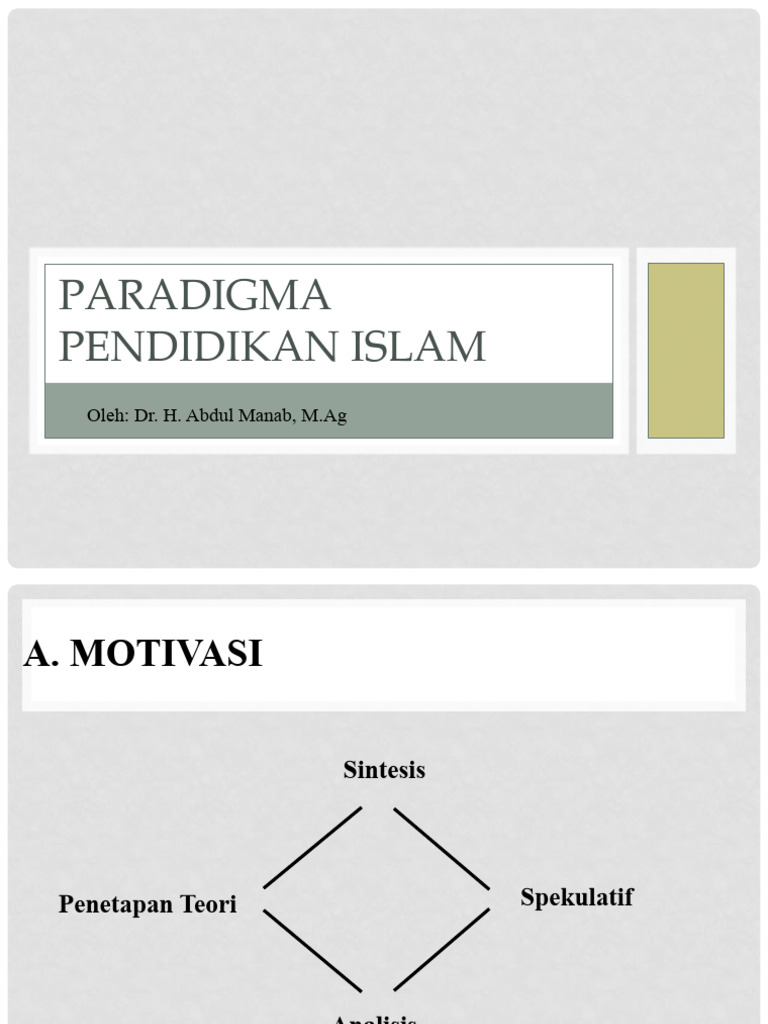 Paradigma Pendidikan Islam dan Profesionalisme Guru | PDF