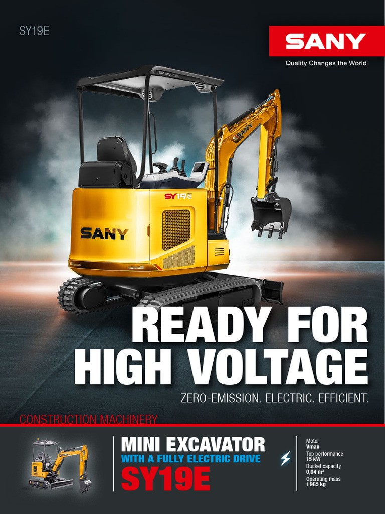 SANY-WEB-Bro SY19E EN | PDF | Engines | Electric Vehicle