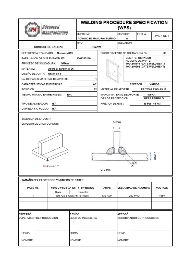 Welding Procedure Specification (WPS) | PDF | Soldadura | Construcción