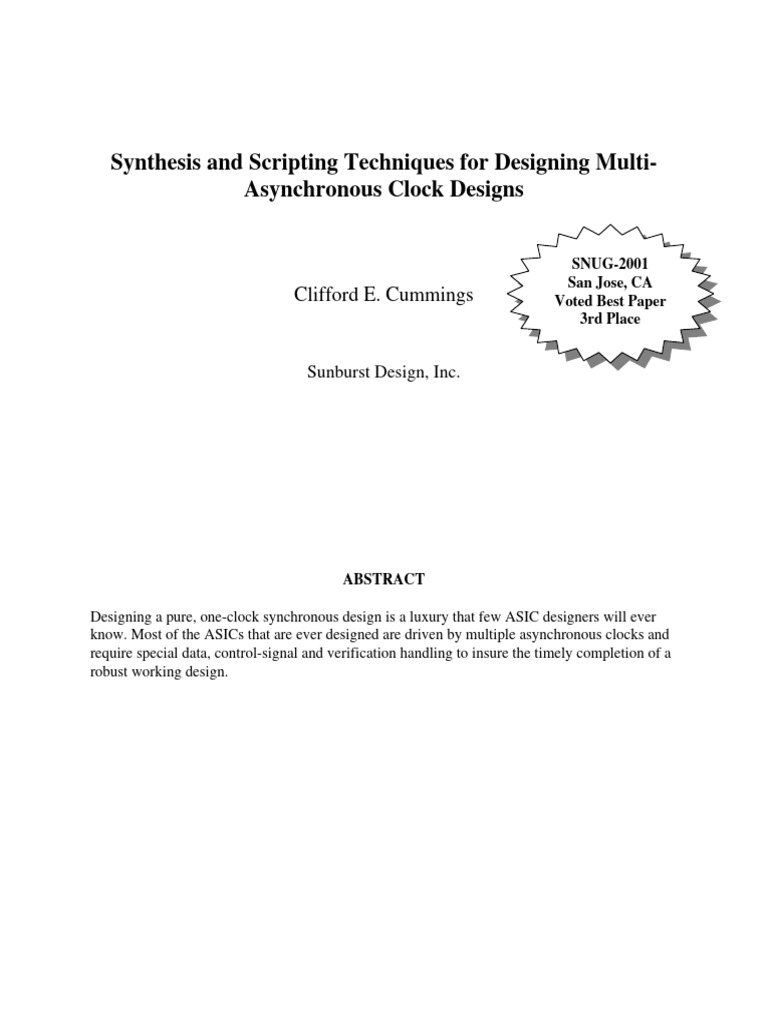 Techniques for Multi-Asynchronous Clocks | PDF | Electrical Engineering ...