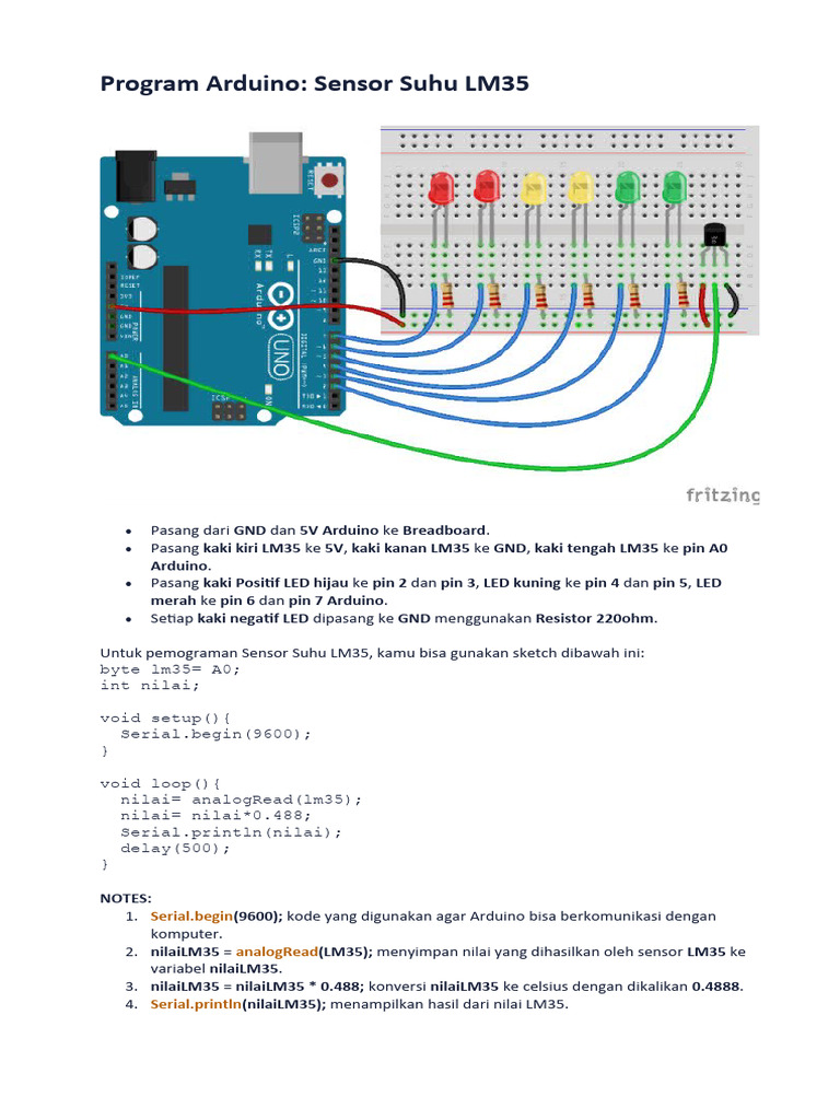 Sketch LM35 - Arduino Plus Led | PDF