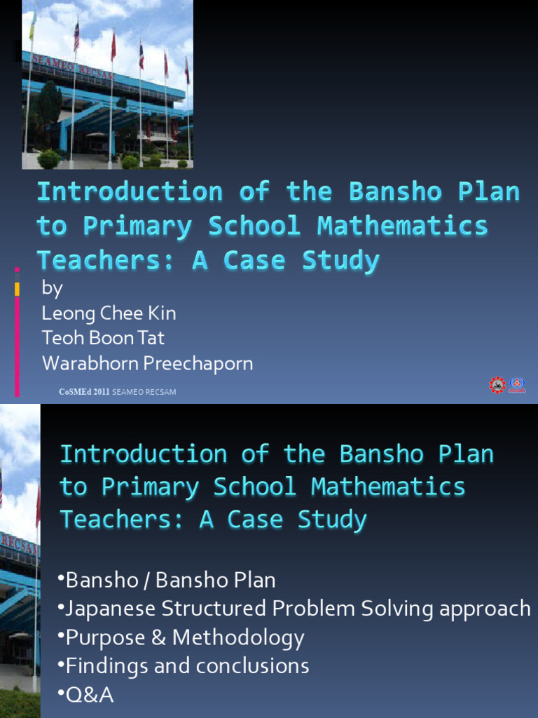 Introduction of The Bansho Plan To Primary School | PDF | Thought ...