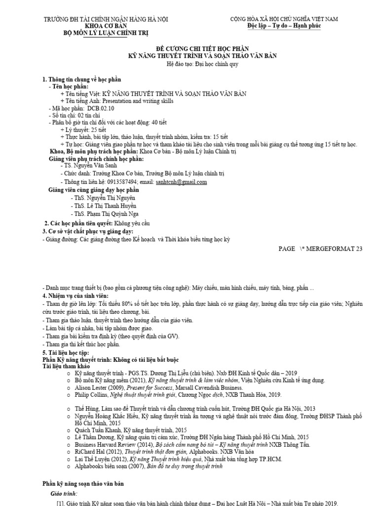 16. Đề cương chi tiết KNTT & STVB | PDF