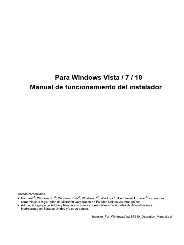 Installer For WindowsVista&7&10 Operation Manual | PDF | Microsoft Windows | Windows Vista