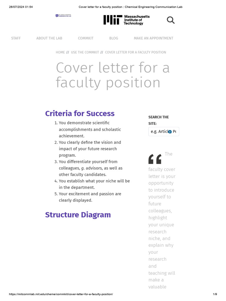 Cover Letter for a Faculty Position _ Chemical Engineering ... Cover Letter for a Faculty Position _ Chemical Engineering ...