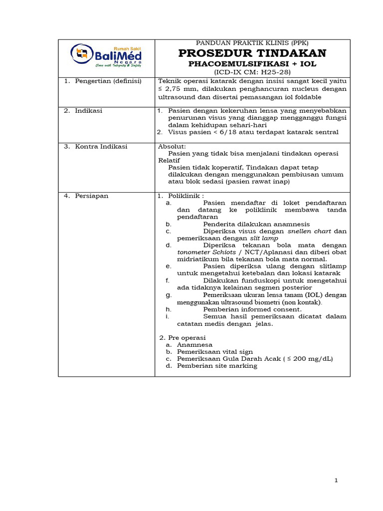 Ppk-Phaco (1) RSU Balimed Negara, Fix | PDF
