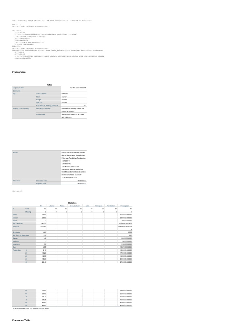 Output Lampiran 2 - Enricho Cassano Ngai Folo - 233207013 | PDF | Coefficient Of Determination ...
