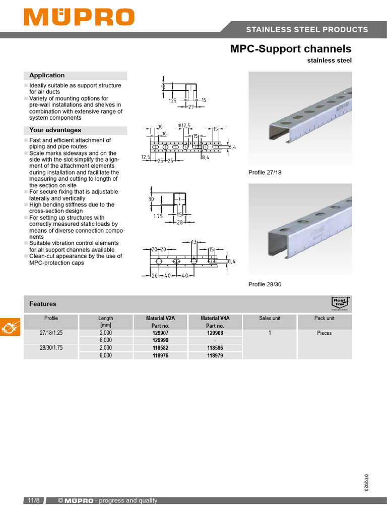 Stainless Steel Support Channels Guide | PDF | Buckling | Bending
