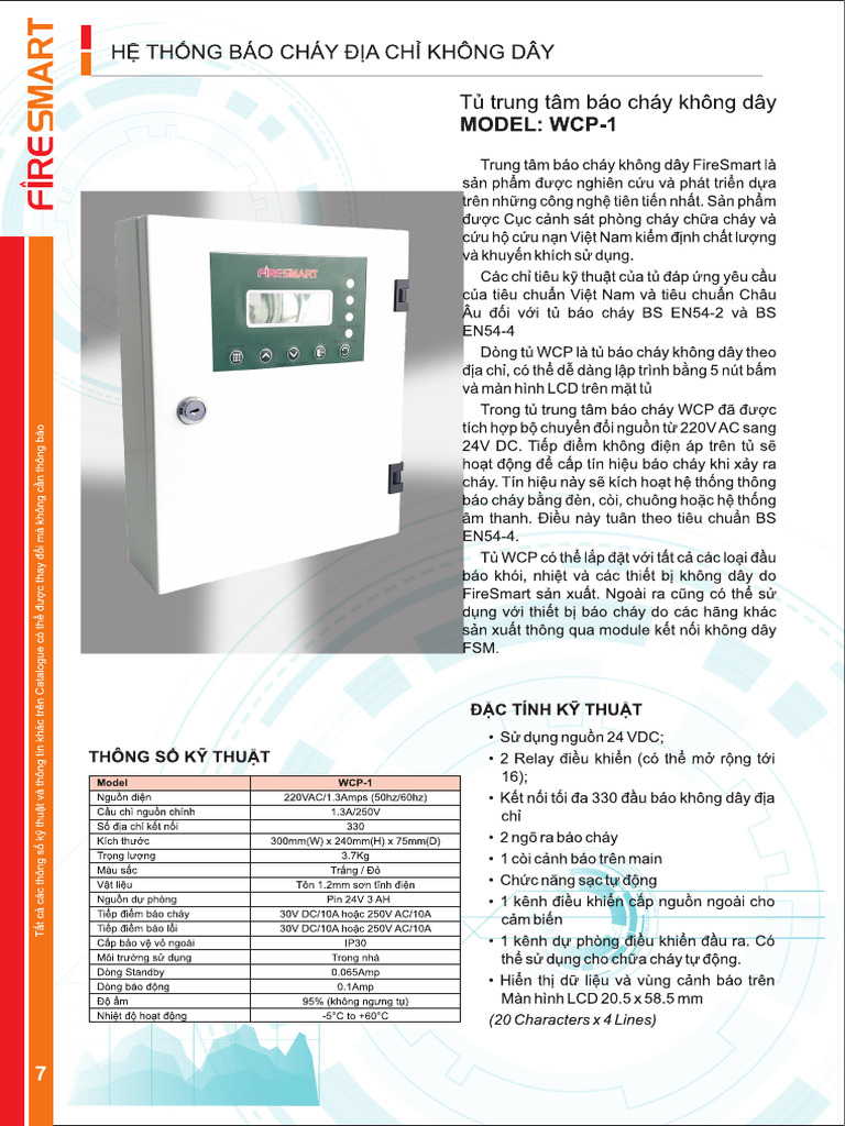 T Trung Tâm Báo Cháy Không Dây WCP 1 | PDF