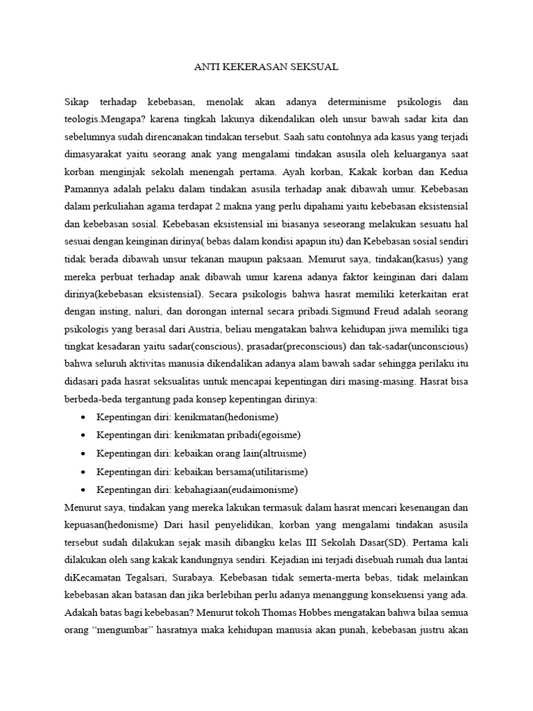 Uas Agama Anti Kekerasan Seksual | PDF