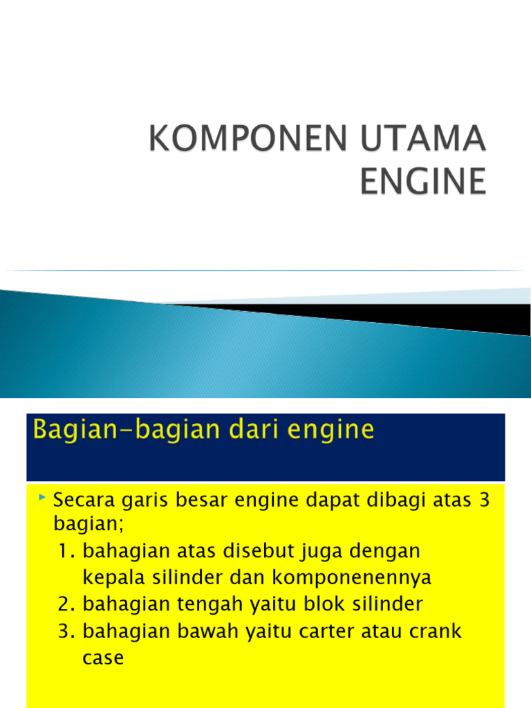 Komponen Utama Engine | PDF