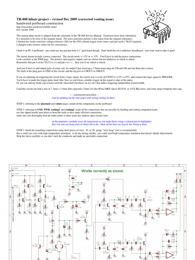 TR-808 Hihat Circuit Construction Guide | PDF | Electronic Circuits ...