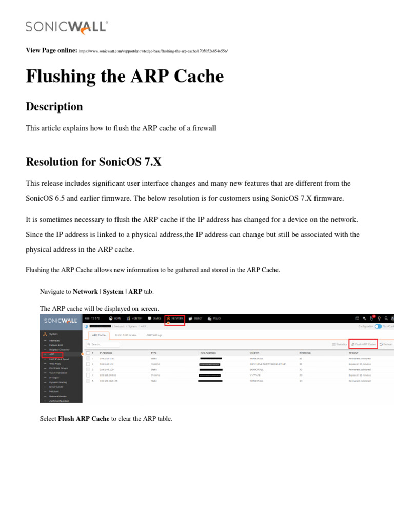 Flushing The ARP Cache | PDF | Computers